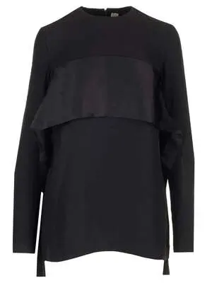 TOTEME Satin Crepe Top - Black