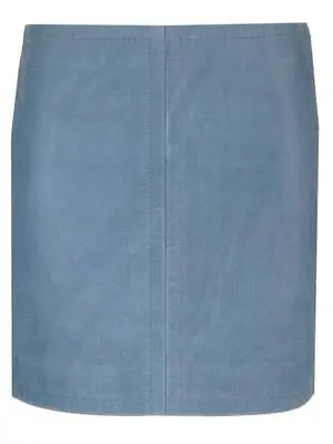 STAND STUDIO Washed Indigo Leather Mini Skirt