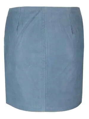 STAND STUDIO Washed Indigo Leather Mini Skirt