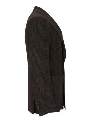 Tagliatore Montecarlo D.petto Pie De Poule 86 Lana 14 Seta - Brown