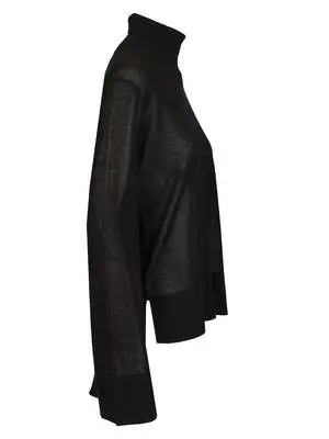 TOTEME Turtleneck With Sleeve Slits In Lyocell And Cashmere