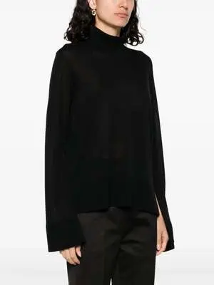 TOTEME Turtleneck With Sleeve Slits In Lyocell And Cashmere