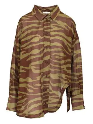 Attico Zebra Print Shirt - Brown