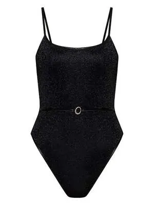 Oseree Lurex One-piece Swimsuit - Black