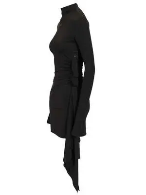 Off-White Sec Skin Draped Mini Dress Ls Bl