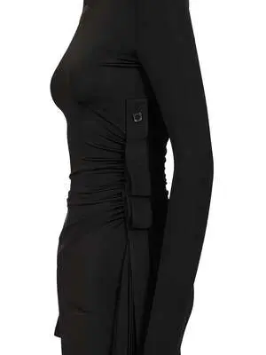 Off-White Sec Skin Draped Mini Dress Ls Bl