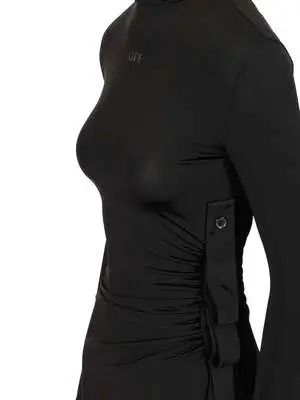 Off-White Sec Skin Draped Mini Dress Ls Bl