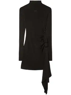 Off-White Sec Skin Draped Mini Dress Ls Bl