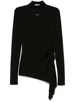 Off-White Long Sleeve Draped Top