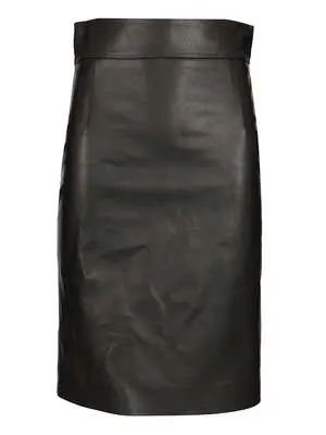 Tagliatore Suede Midi Skirt - Black