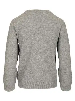 GANNI Argyle Merino Wool & Cashmere Cardigan - Gray