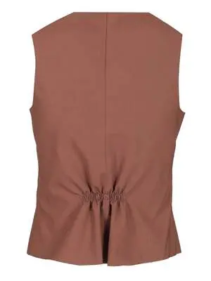 Tagliatore Gaelle Wool Canvas Waistcoat With Gold Padded Buttons