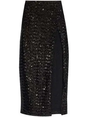Oseree Sequined Midi Skirt With Slit