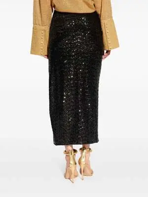 Oseree Sequined Midi Skirt With Slit