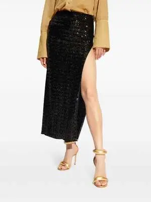 Oseree Sequined Midi Skirt With Slit