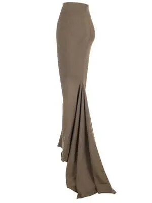 Rick Owens Taupe Knit Midi Skirt