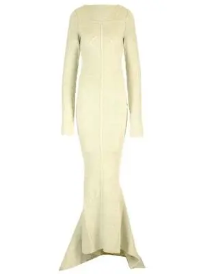 Rick Owens Ribbed Knit Mermaid Dress - Green