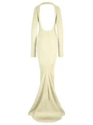 Rick Owens Ribbed Knit Mermaid Dress - Green