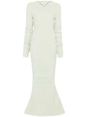 Rick Owens Ribbed Knit Mermaid Dress - Green