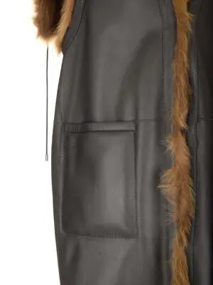 Max Mara Oversized Shearling Vest With Detachable Collar