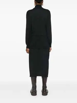 LEMAIRE Charcoal Wool Blend Knit Dress With Belt