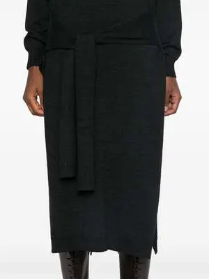 LEMAIRE Charcoal Wool Blend Knit Dress With Belt