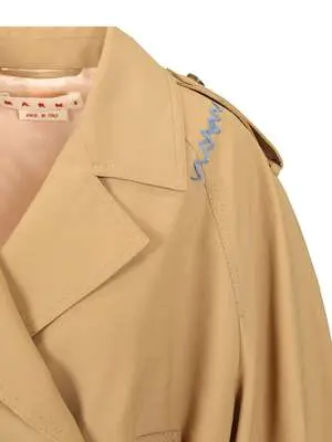 Marni Belted Trench Coat With Embroidered Detail