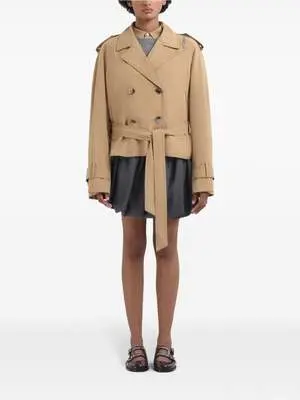 Marni Belted Trench Coat With Embroidered Detail