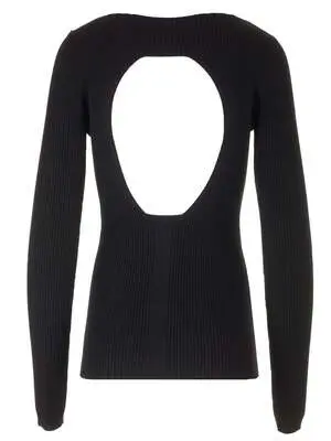 Rick Owens Ribbed Boat Neck Knit Top