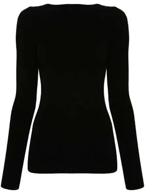 Rick Owens Ribbed Boat Neck Knit Top