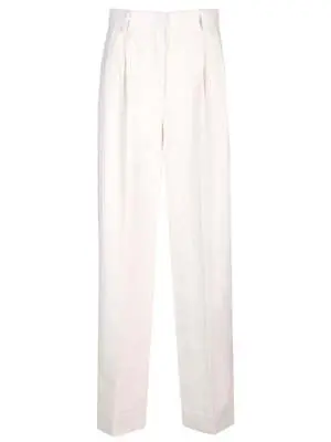 TOTEME Corduroy Trousers With Double Pleats - White