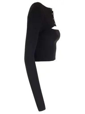 Alexander Wang Ribbed Stretch Viscose Twin-set Top