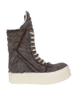 Rick Owens Lace-up Calf Hair Ankle Boots