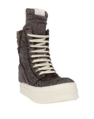 Rick Owens Lace-up Calf Hair Ankle Boots