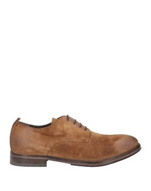 Moma Dark Leather Lace-up Derby Shoes - Brown