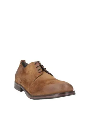 Moma Dark Leather Lace-up Derby Shoes - Brown