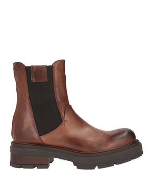 FABRIZIO CHINI Ankle Boots Tan Size Leather - Brown