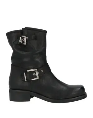 FABRIZIO CHINI Ankle Boots Dark Size Leather - Black