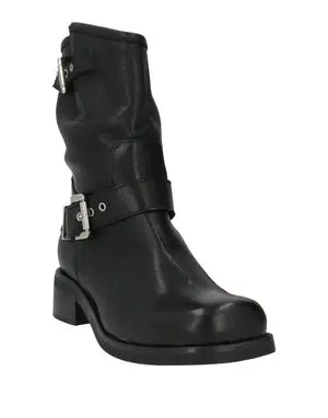 FABRIZIO CHINI Ankle Boots Dark Size Leather - Black