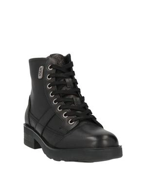 O.X.S. Leather Lace-up Ankle Boots With Block Heel