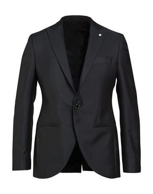 LUIGI BIANCHI MANTOVA Blazer Size Wool, Polyester - Black