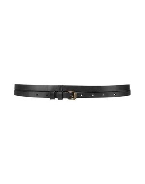 Aspesi Leather Skinny Belt - Black