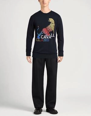 Roberto Cavalli Sweatshirt Midnight Size Cotton, Polyester