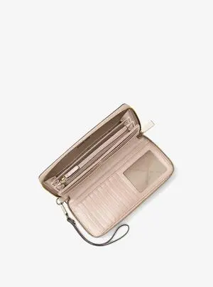 Michael Kors Saffiano Leather Continental Wristlet - Pink