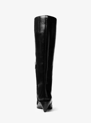 Michael Kors Jayla Crinkled Leather Knee-high Boots
