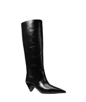 Michael Kors Jayla Crinkled Leather Knee-high Boots - Black
