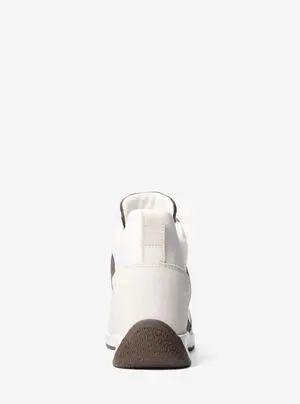 Michael Kors Nikko S2 Suede And Leather Wedge Trainer - Brown