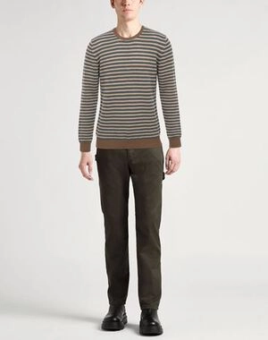 MOORER Striped Cotton Crewneck Sweater
