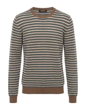 MOORER Striped Cotton Crewneck Sweater