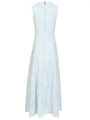 ROTATE BY BIRGER CHRISTENSEN Long Jacquard Dress With Floral Pattern